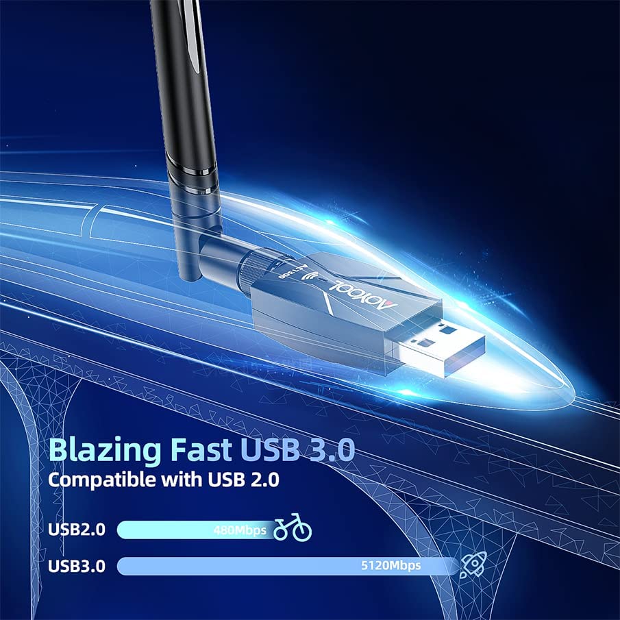 Aoyool USB Wifi Dongle PC-hez, nagy sebességű 1200 Mbps USB Wifi ...