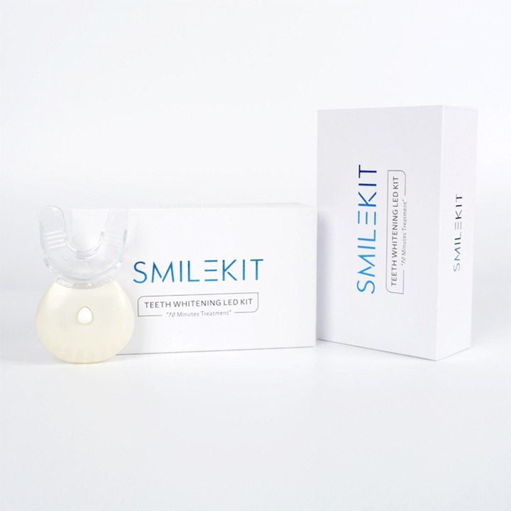 Kit de albire a dintilor Smile Kit, LED, Alb - eMAG.ro