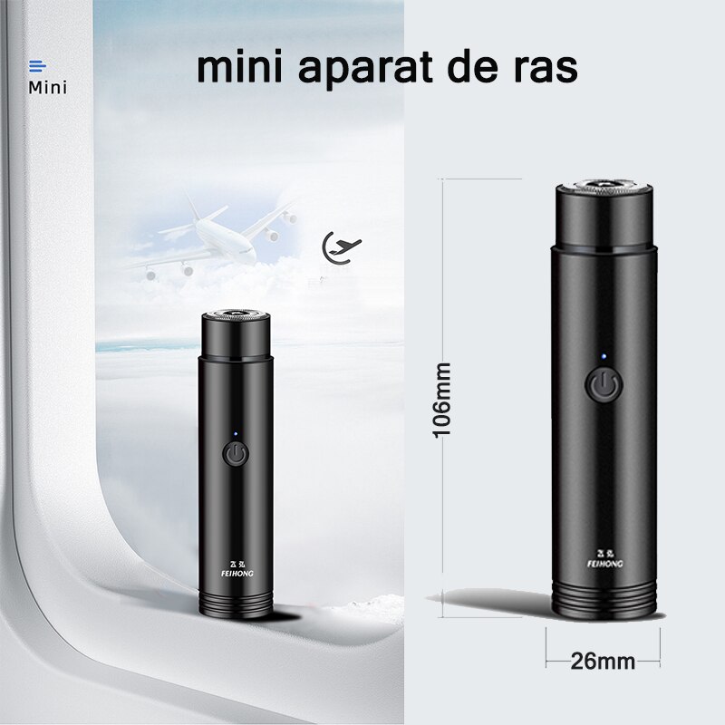 Aparat de ras mini, Lame rotative, Portabil, IPX7, Negru - eMAG.ro