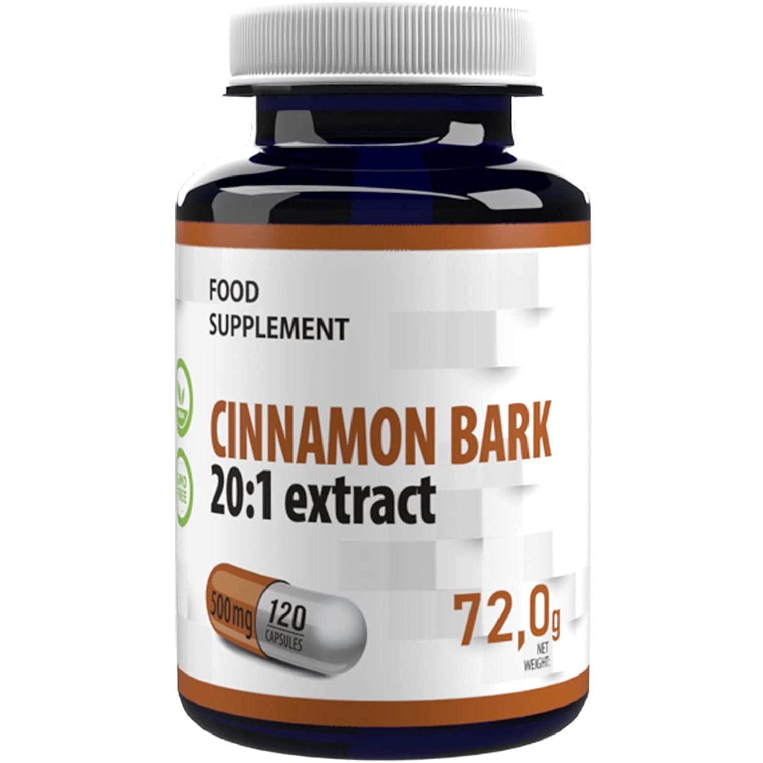 Cinnamon Bark Extract 500mg of 20:1 Extract 120 Vegan Capsule - eMAG.ro