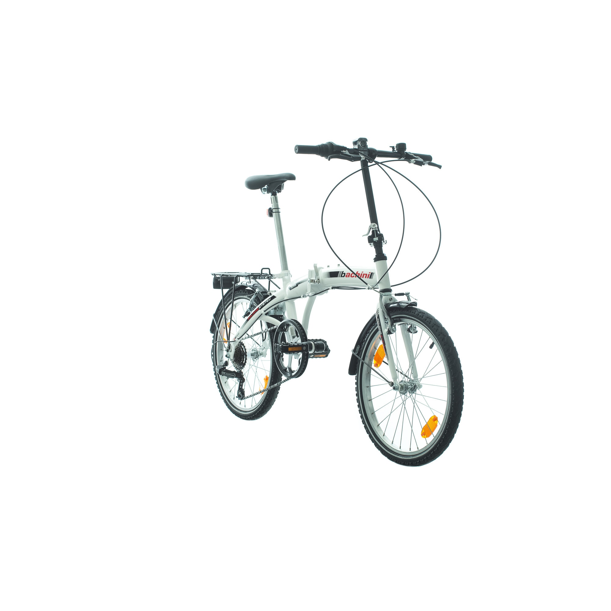 Bicicleta Folding, BACHINI, Pliabila, Otel, 20", Rosu/Alb - eMAG.ro