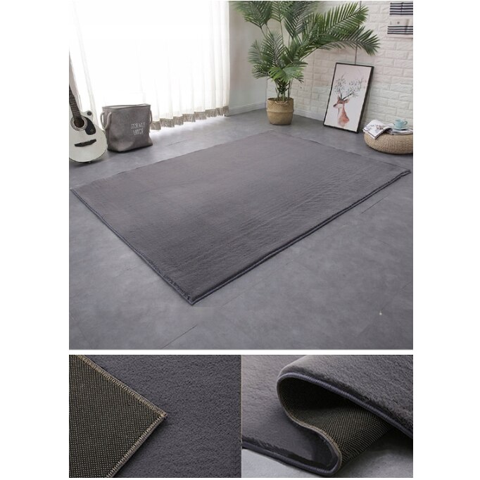 Covor Rabbit, Poliester, gri deschis, 60 x 120 cm - eMAG.ro