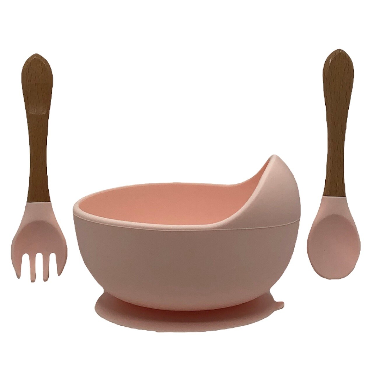 Set Diversificare cu Bol prevazut cu talpica anti-alunecare, lingurita si furculita, din silicon ...