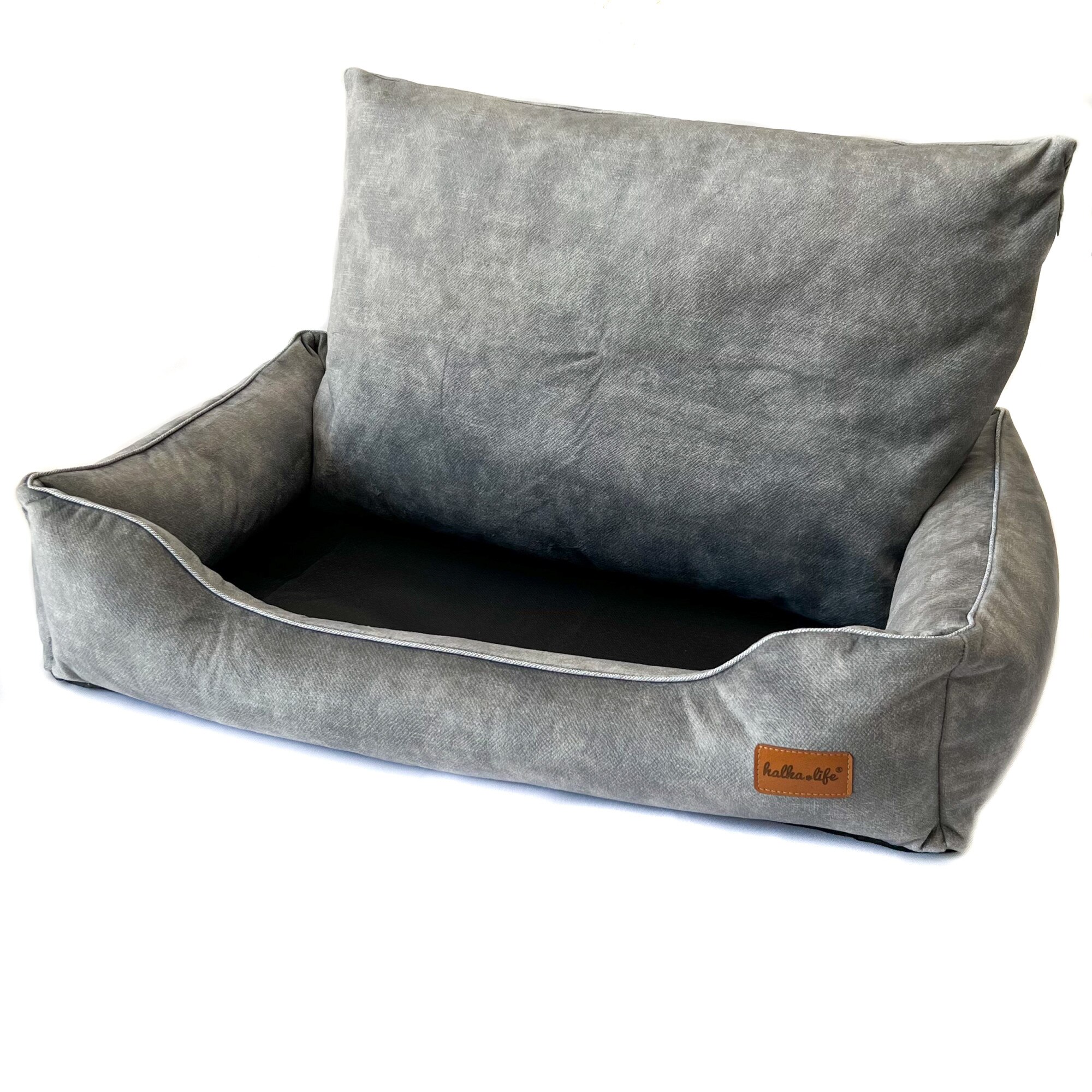 Culcus pentru caini si pisici Halkalife BOOVEL Gri S, 45x65 cm - eMAG.ro