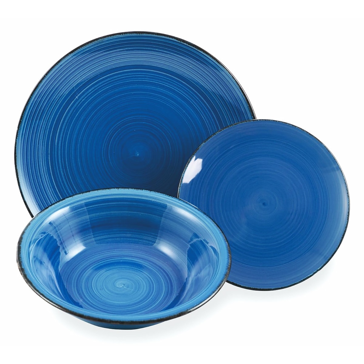 Set de farfurii, Ceramica, 18 piese, Albastru - eMAG.ro