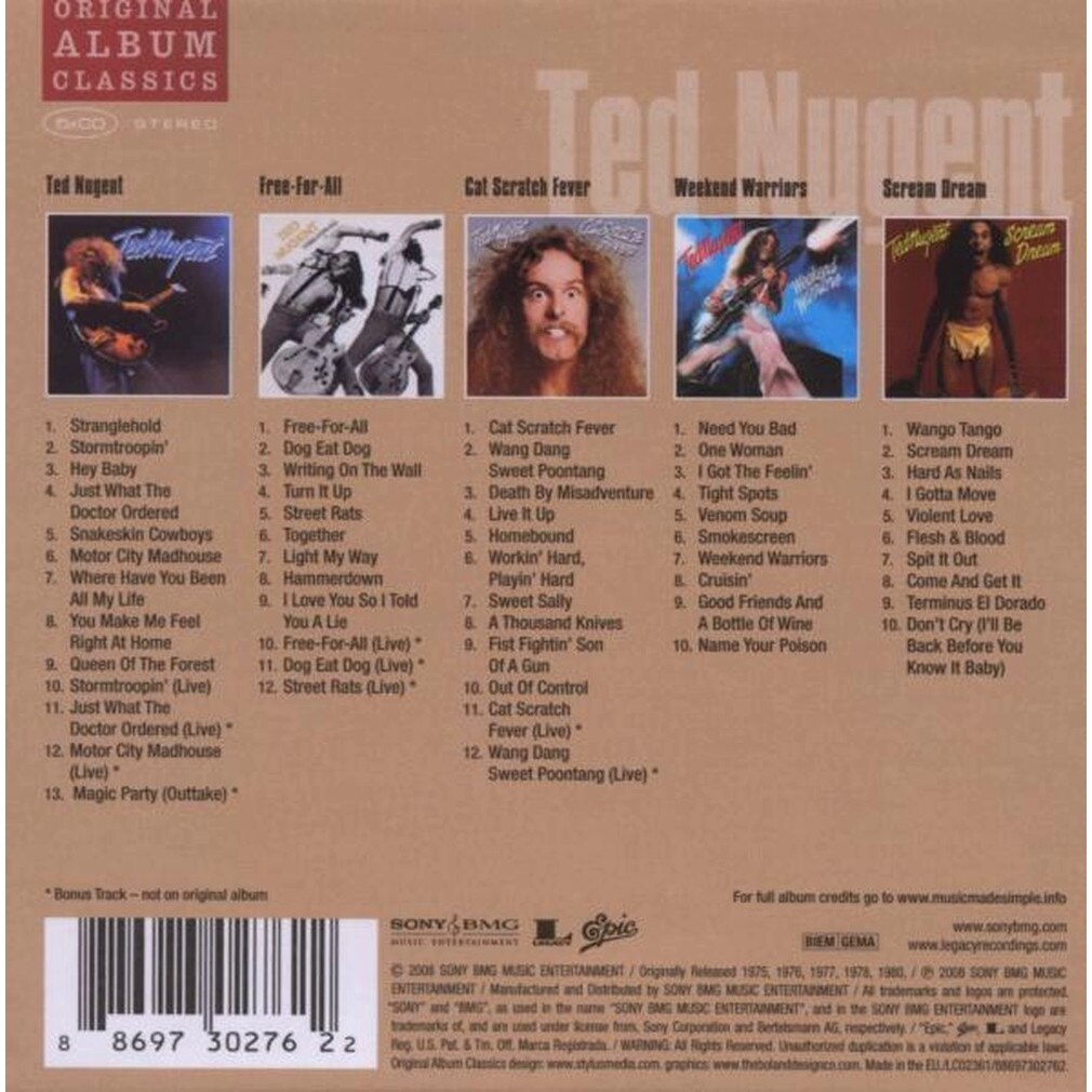 Ted Nugent - Original Album Classics (5cd) - eMAG.hu