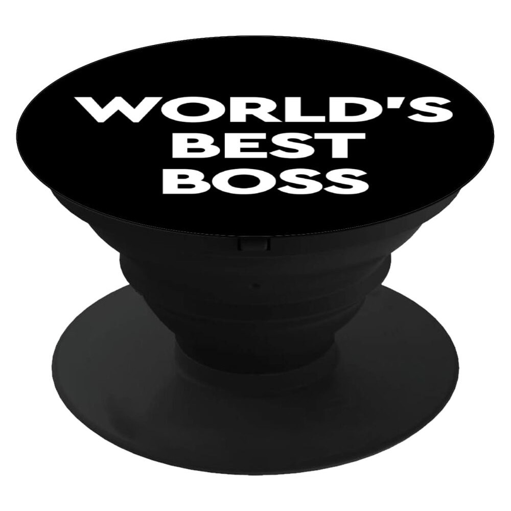 Suport telefon Pop Socket World's Best Boss, 4x2.5cm, Negru/Alb - eMAG.ro