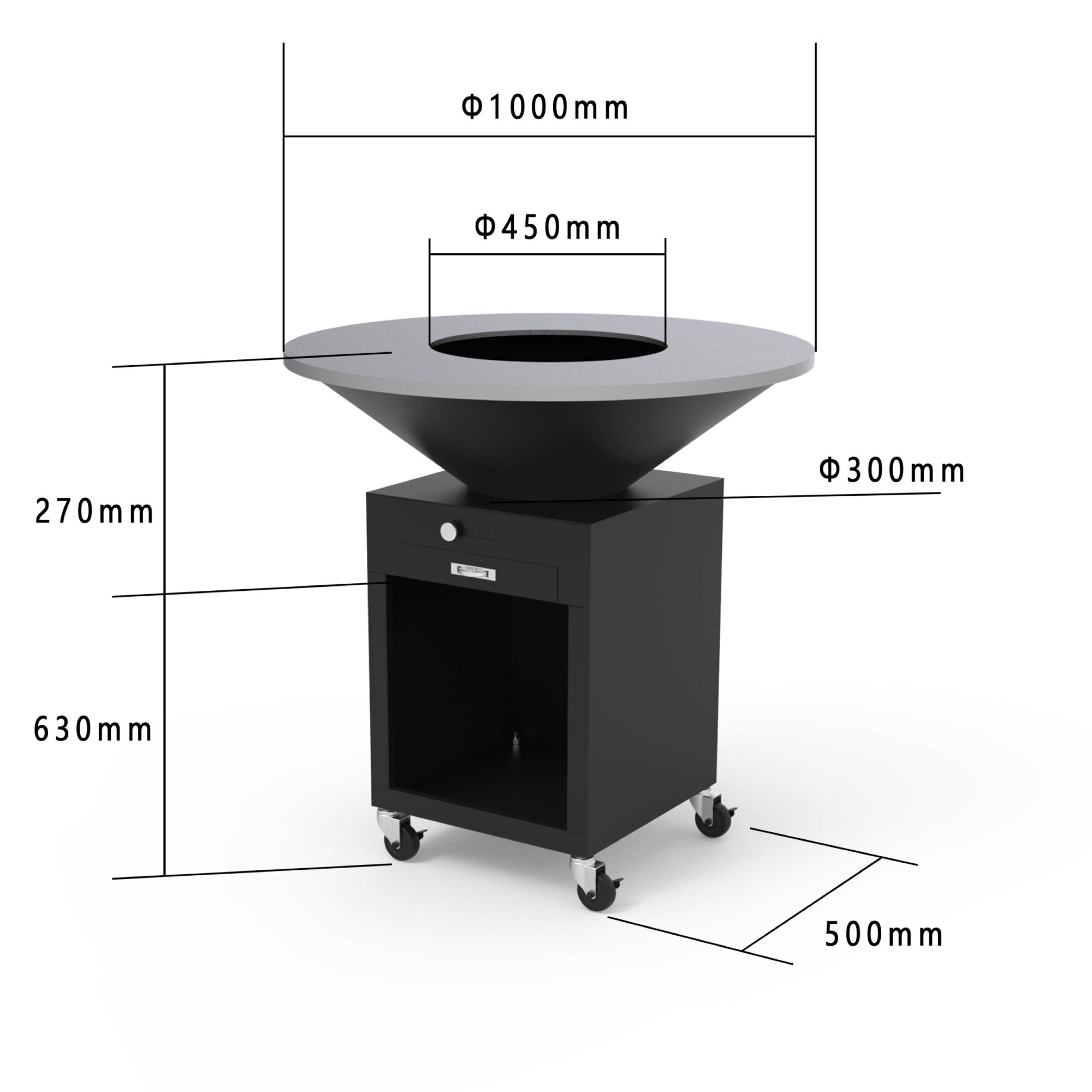 Gratar GrillMaster pe lemne cu plita negru diametru 100 cm - eMAG.ro