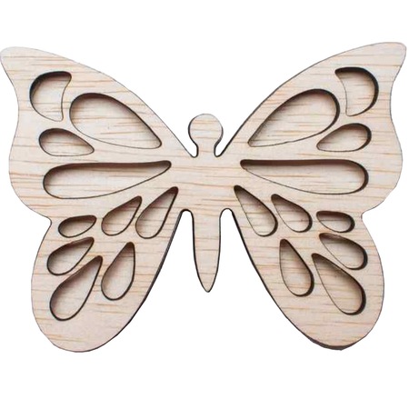 Decor Fluture cu Capac Blank HH1514 din lemn pentru Licheni 12X9 cm ...