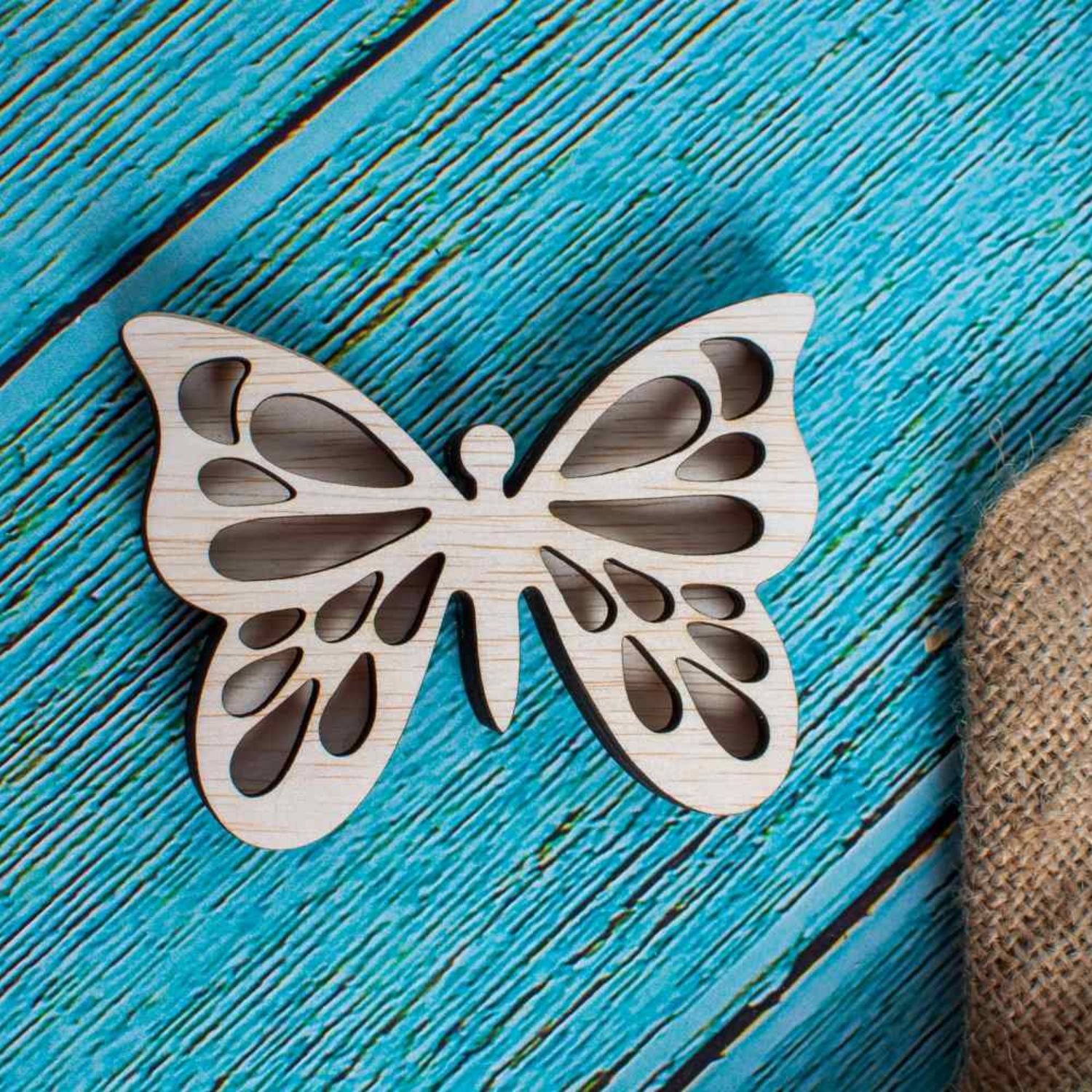 Decor Fluture cu Capac Blank HH1514 din lemn pentru Licheni 12X9 cm ...