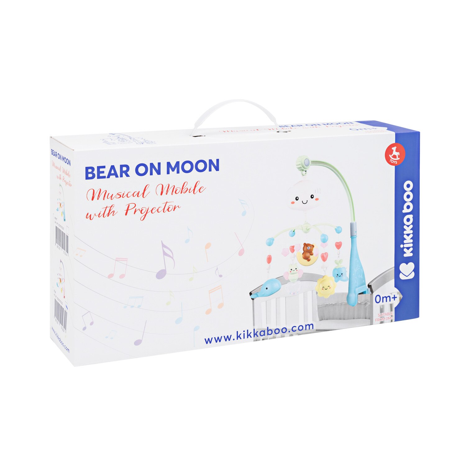 Музикална въртележка с прожектор Bear on moon Mint, Kikka boo, Многоцветен - eMAG.bg