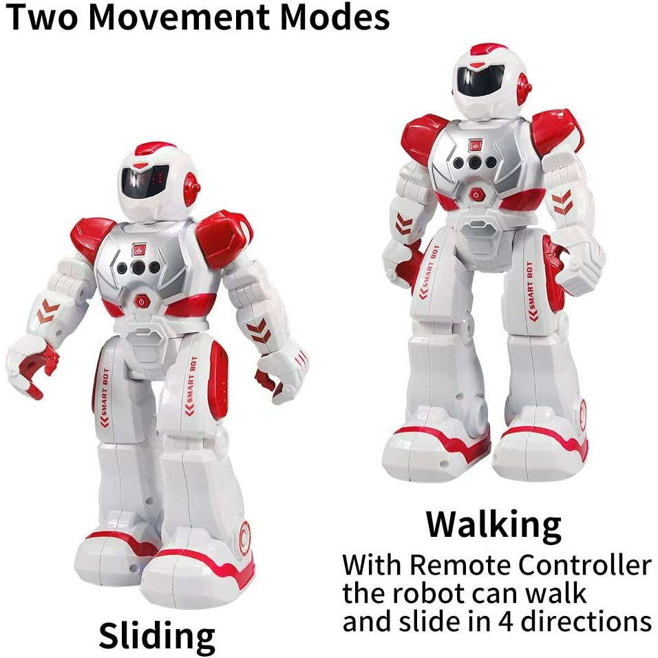 Robot de jucarie interactiv cu telecomanda, LED, Rosu - eMAG.ro