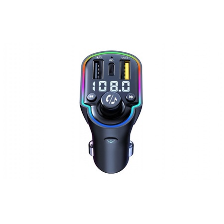 Modulator FM Bluetooth 5.0, Type C PD 20W, Slot Card microSD, USB QC 3. ...