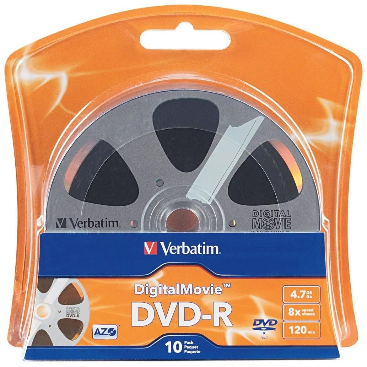 Комплект дискове DVD-R Verbatim Azo, Digital Movie, 16X, 4.7GB, 10 броя ...