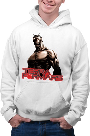 Мъжки суичър Terra Formers Cockroach Mars Anime Manga, Бял, Размер XL ...