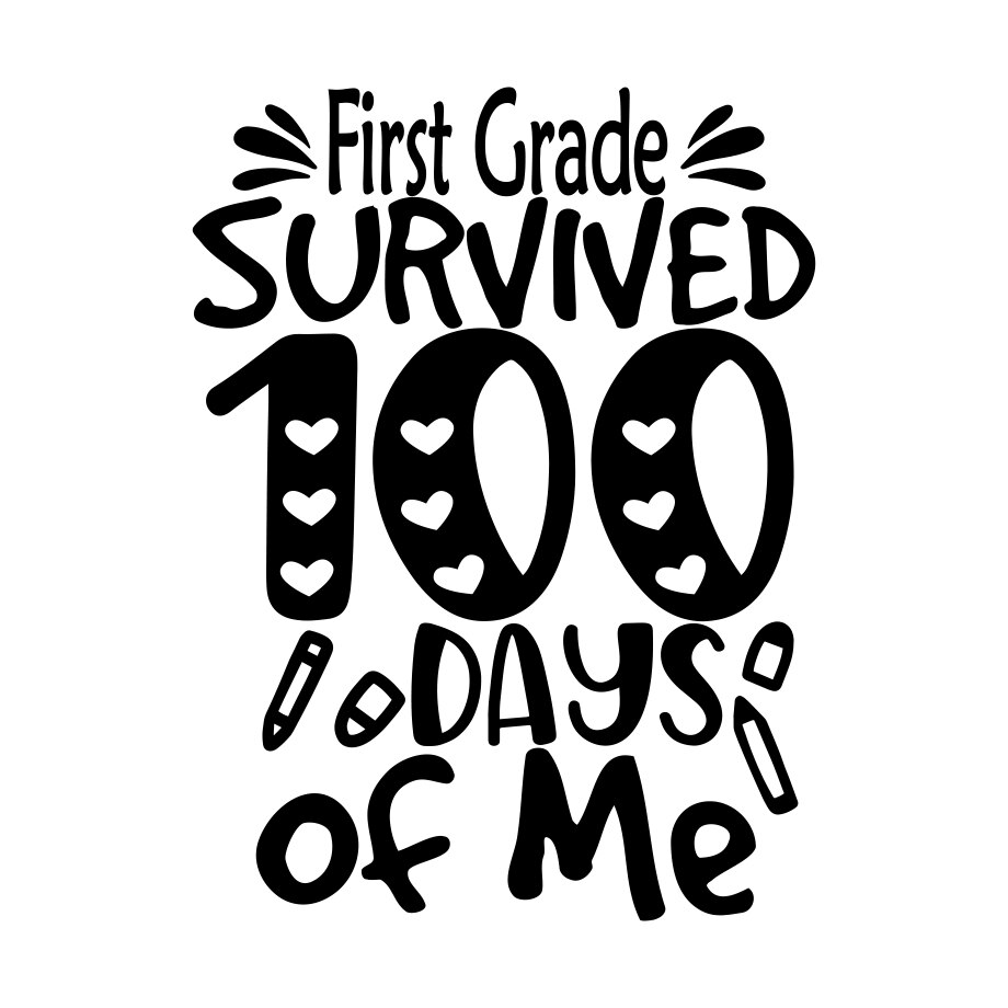 Sticker decorativ pentru perete, Fourth grade survived 100 days of me ...
