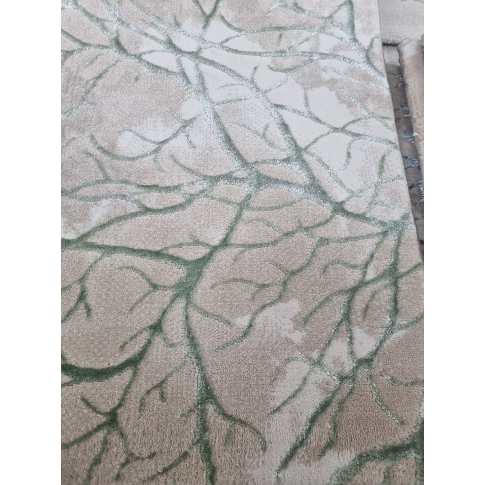 Covor Elif, geometric, crem/verde, 125 x 200 cm - eMAG.ro