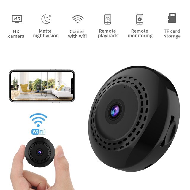 Mini camera spionaj, SWISSANT, WiFi, 1080P, Senzor miscare, Negru - eMAG.ro