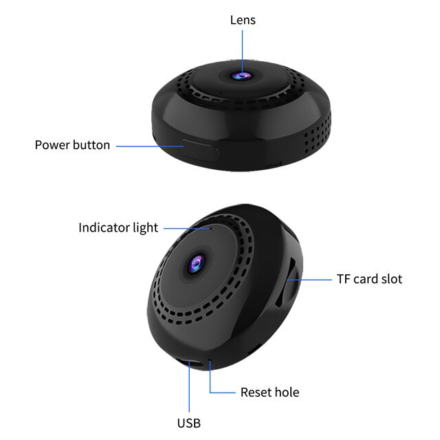 Mini camera spionaj, SWISSANT, WiFi, 1080P, Senzor miscare, Negru - eMAG.ro