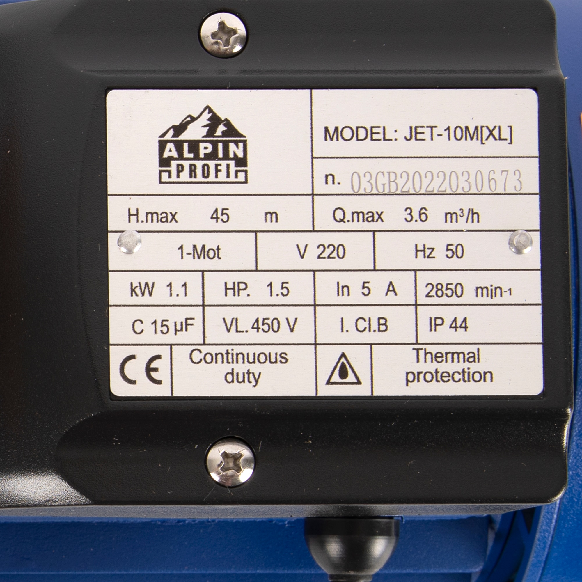 Kit Hidrofor 50L cu pompa apa Alpin Profi JSW-10 (JET-10M), 1100W, 45l ...