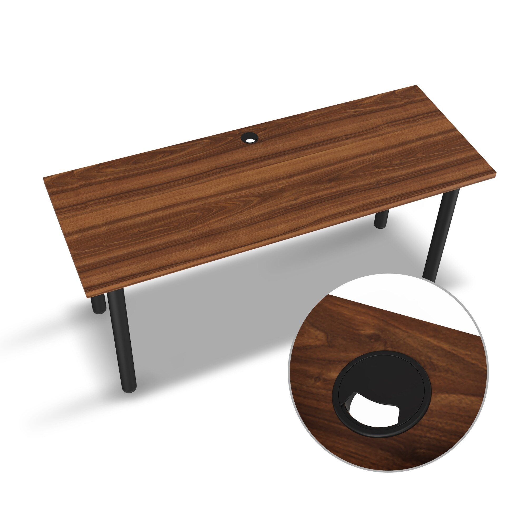 Birou cu inaltime ajustabila, PAL, 170x60cm, Nuc - eMAG.ro