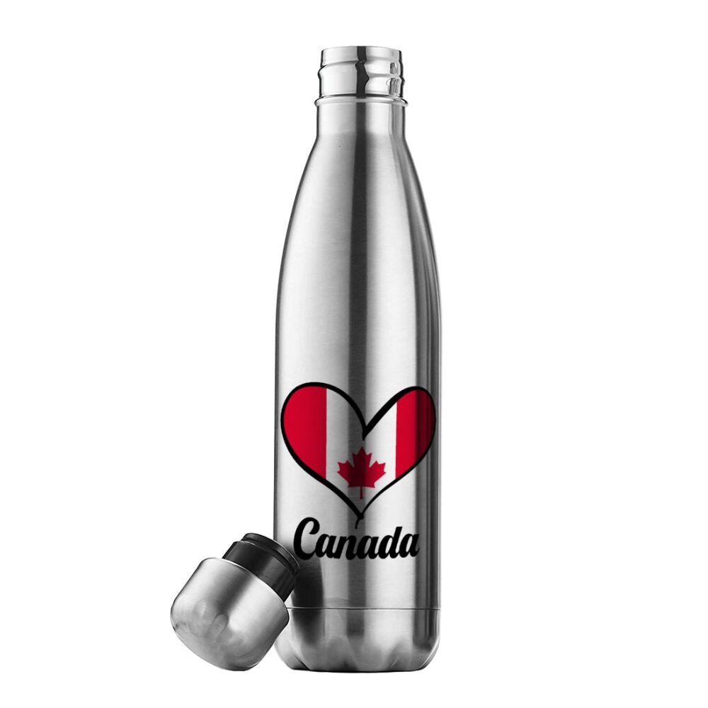 Sticla termos cu pereti dubli, Model steagul Canadei, Inox, 500 ml ...