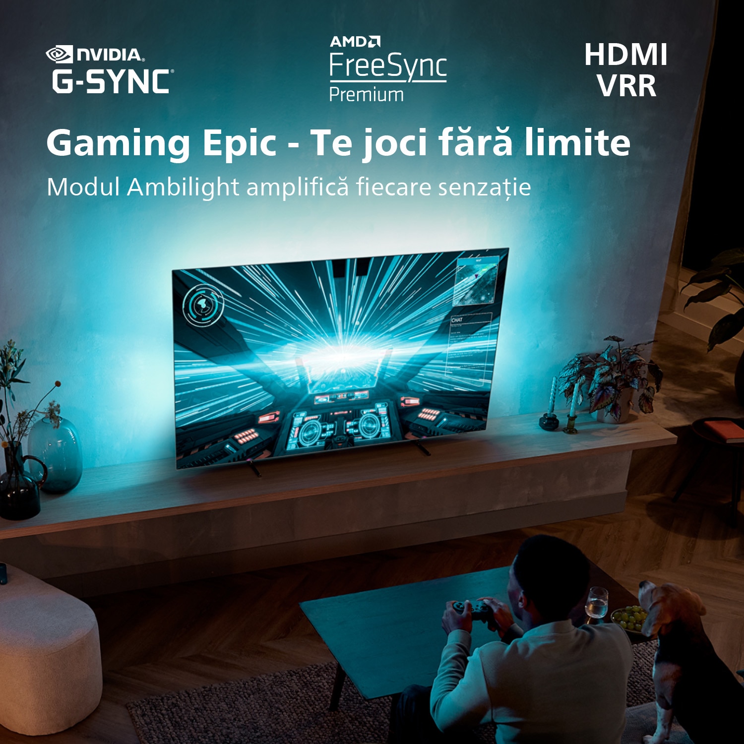 Televizor Philips Ambilight OLED 65OLED707, 164 cm, Smart Android, 4K ...