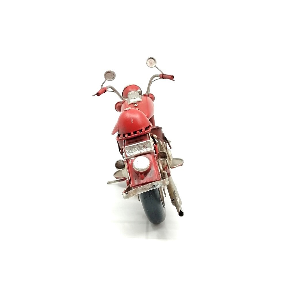 Macheta motocicleta retro, metal, Chopper rosu, 28 x 11 x 14.5 cm - eMAG.ro