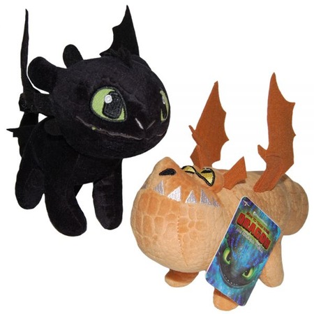 Set 2 jucarii din plus Toothless 25 cm si Meatlug 21 cm, How to train ...