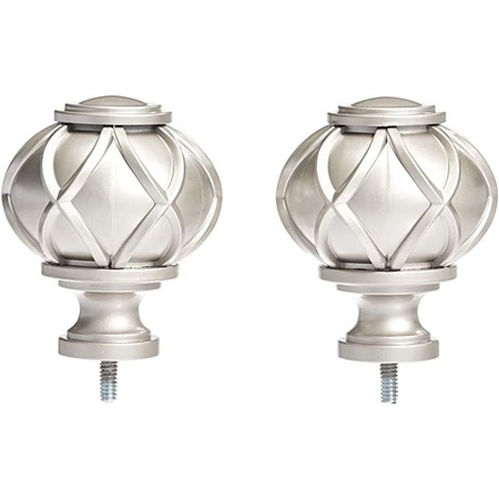 Set 2 capete decorative Basics pentru galerii perdele, culoare nichel ...