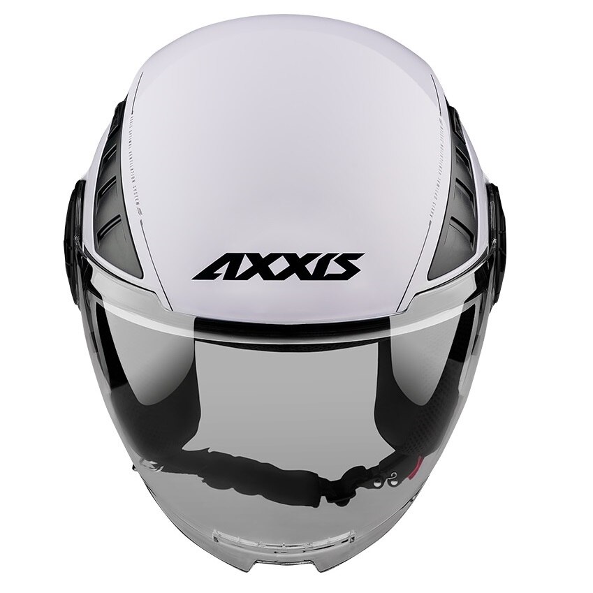 Casca Open face moto scuter Axxis Metro alb lucios, M 57-58cm - eMAG.ro