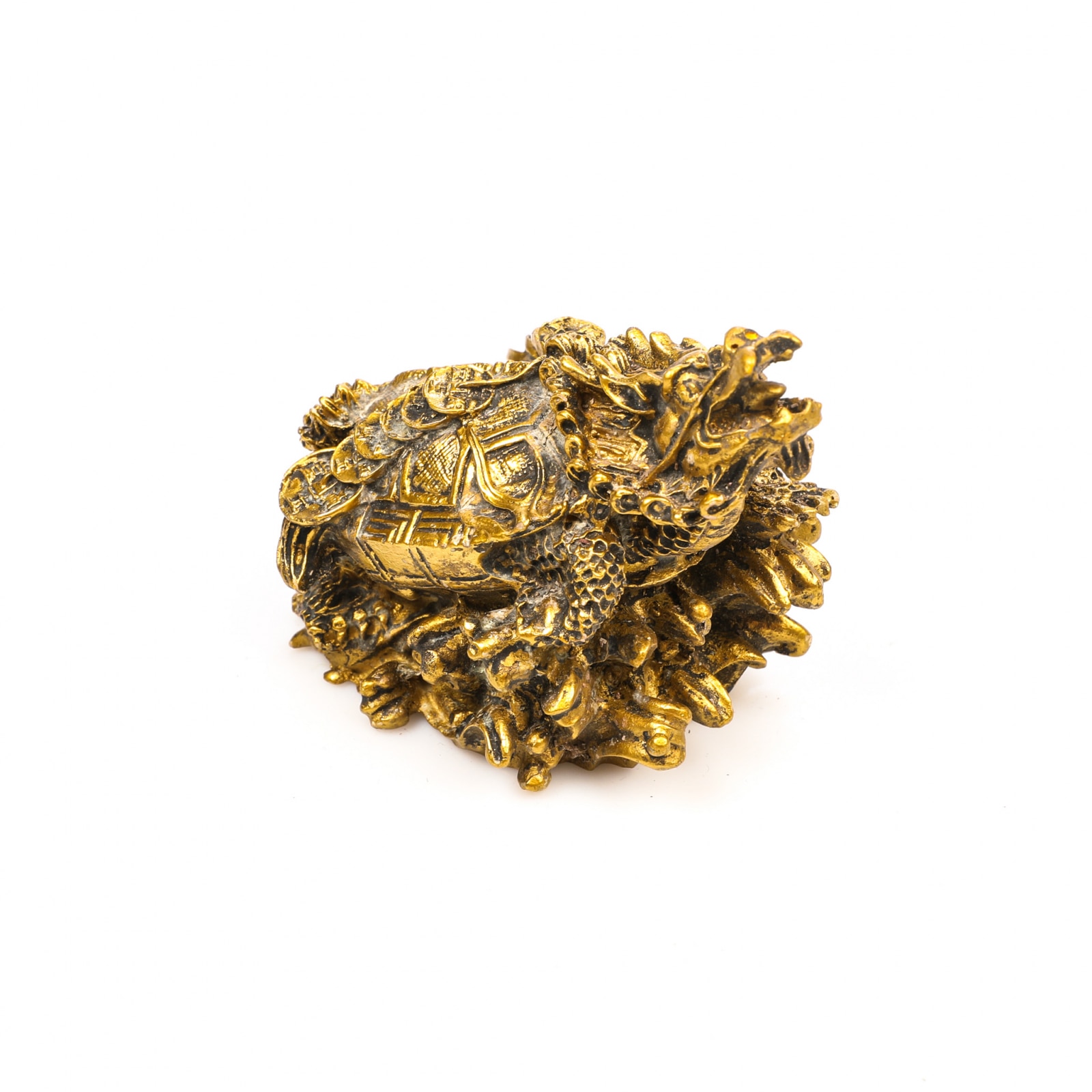 Statueta Feng Shui Broasca Testoasa cu cap de dragon si lant de monede ...