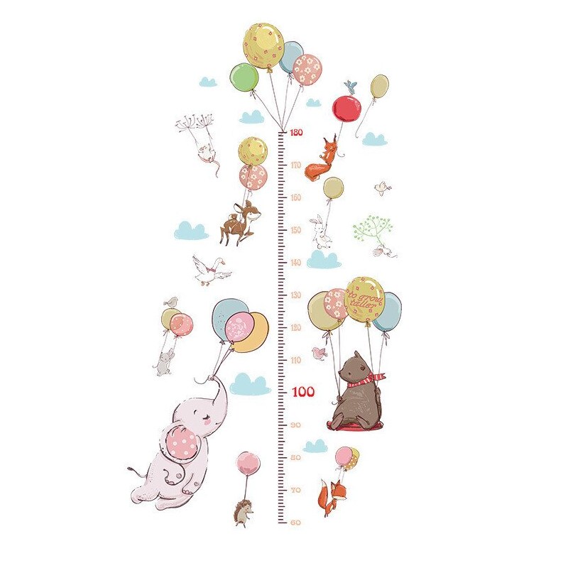 Metru Inaltime Copii de tip Autocolant 60 - 180 cm Baloane si Animale G ...