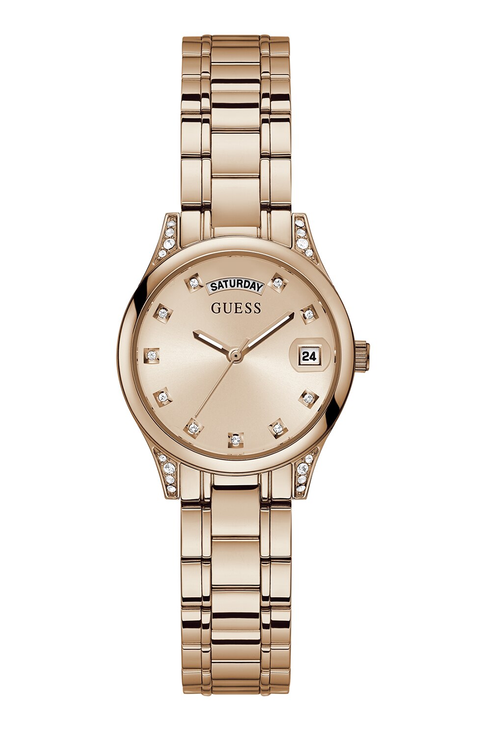 Guess, Ceas analog cu cristale, Auriu rose - eMAG.ro