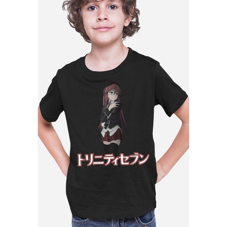 Тениска Детска Trinity Seven Asami Lilith Romance Anime Shounen, Черен ...