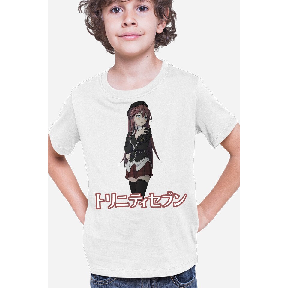 Тениска Детска Trinity Seven Asami Lilith Romance Anime Shounen, Бял ...