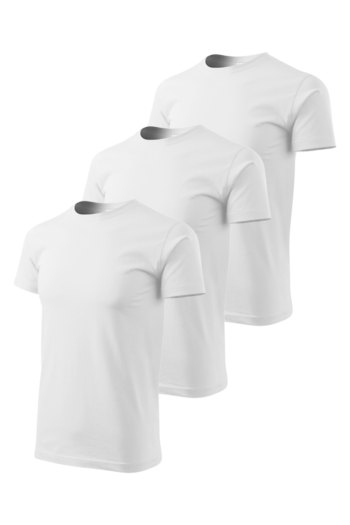 Set 3 tricouri pentru barbati Basic Classic, Malfini, marimea L, Alb ...