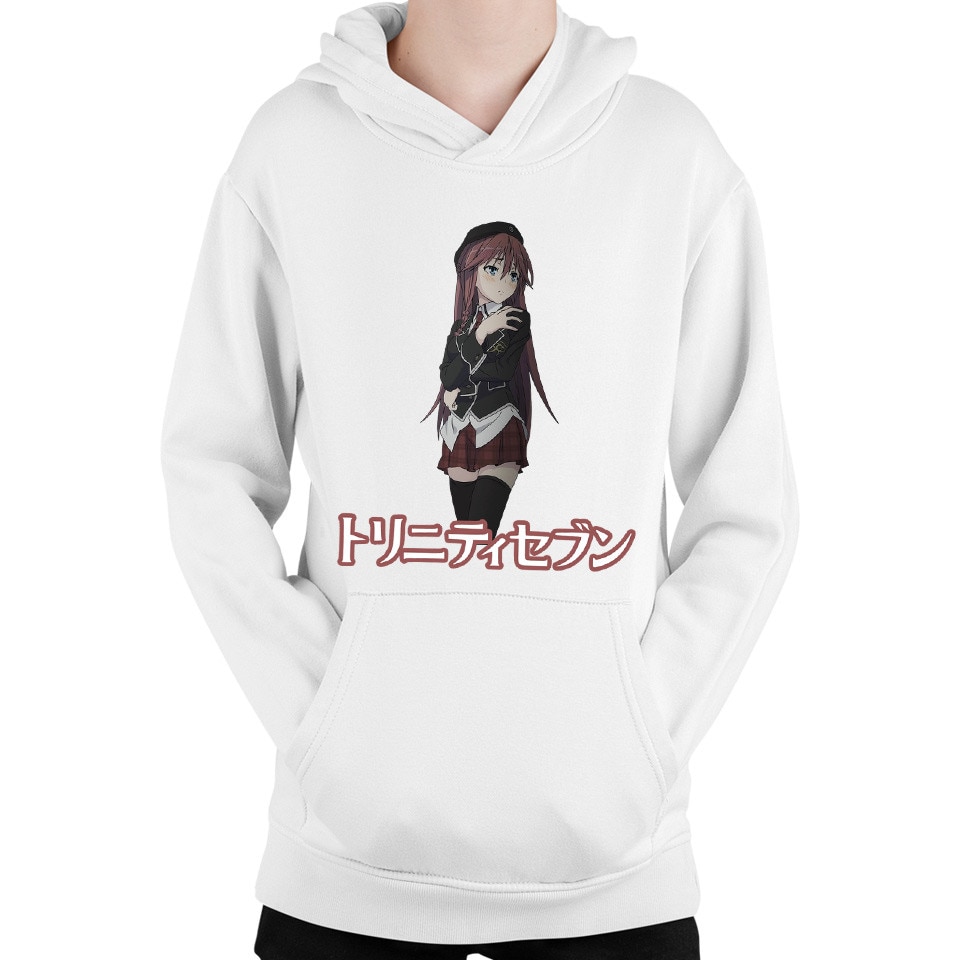 Детски суичър Trinity Seven Asami Lilith Romance Anime Shounen, Бял ...