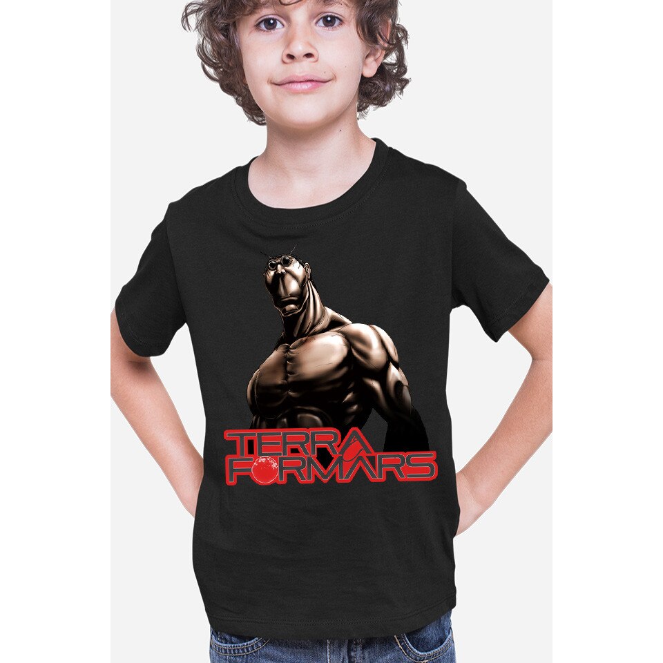 Тениска Детска Terra Formers Cockroach Mars Anime Manga, Черен, Размер ...