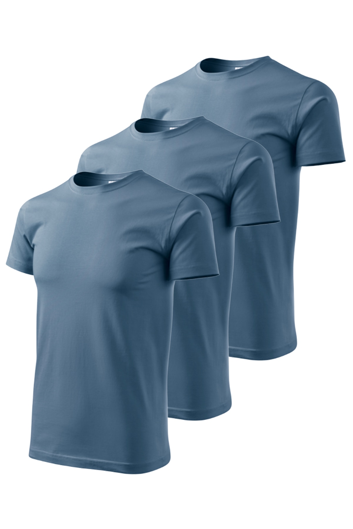 Set 3 tricouri pentru barbati Basic Classic, Malfini, marimea M, Denim ...