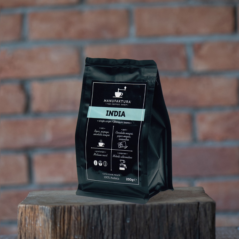 Cafea boabe Manufaktura India, Single Origin, 100% Arabica, 200 g - eMAG.ro
