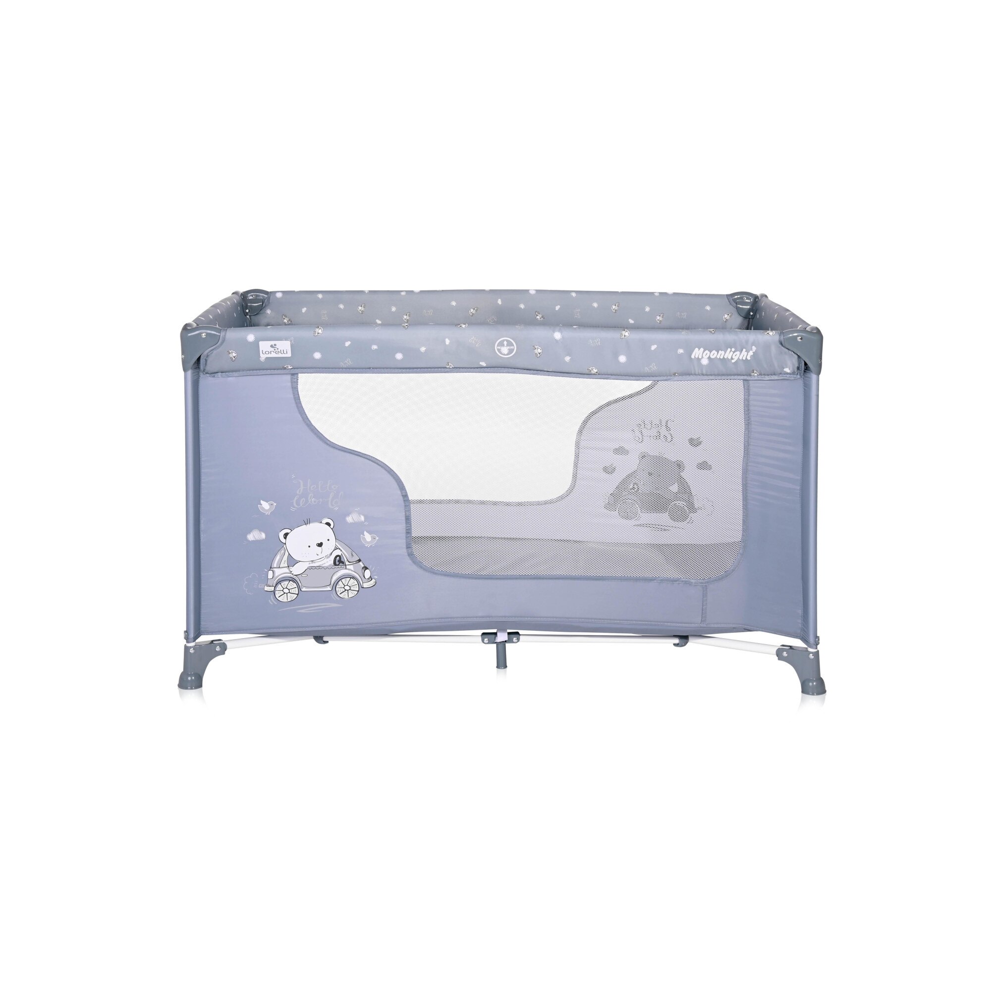 Patut pliabil, Lorelli, Moonlight, 1 nivel, Silver Blue Car - eMAG.ro