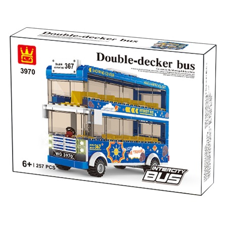 Jucarie de constructie, Wange, Plastic, autobuz cu etaj, compatibila cu ...
