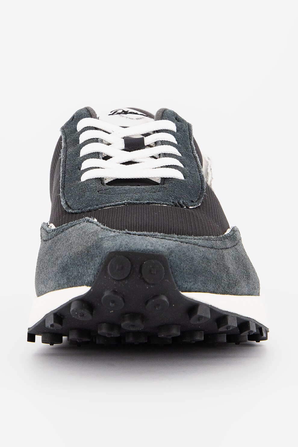 Diesel, Спортни обувки S-Racer с кожа и велур, Черен, Бял, Въглен сиво ...