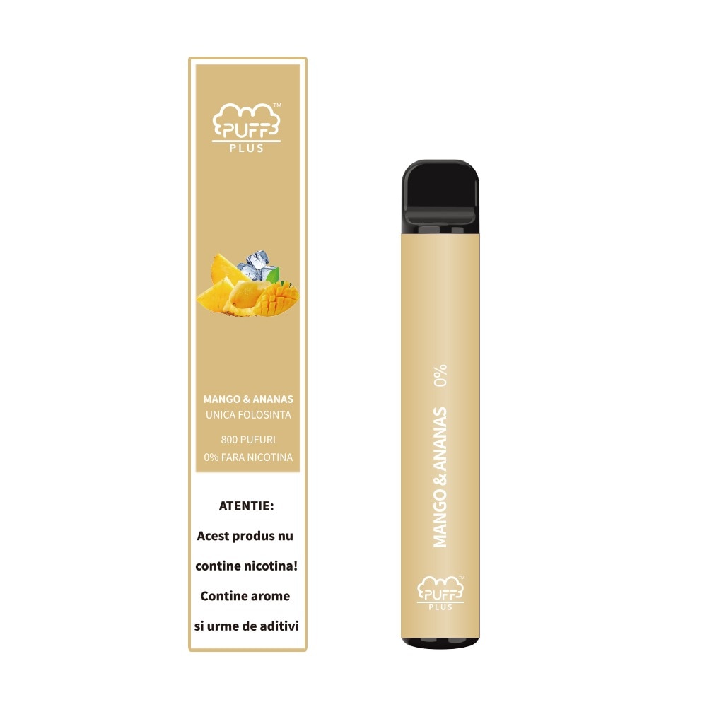 Kit tigara electronica Puff Plus 800 pufuri Mango & Ananas 0% fara ...