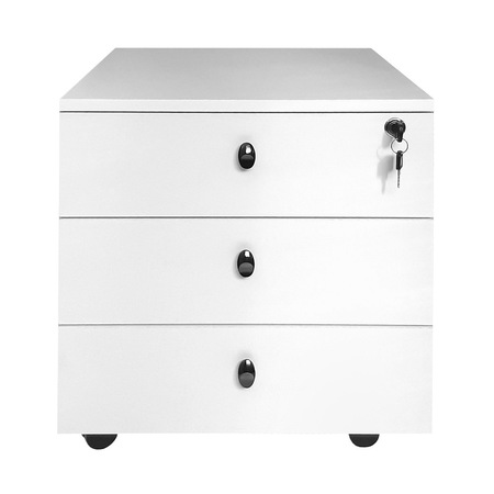 Rollbox Slim 3 sertare cu yala, pal alb 18mm, 460x470x495 mm - eMAG.ro