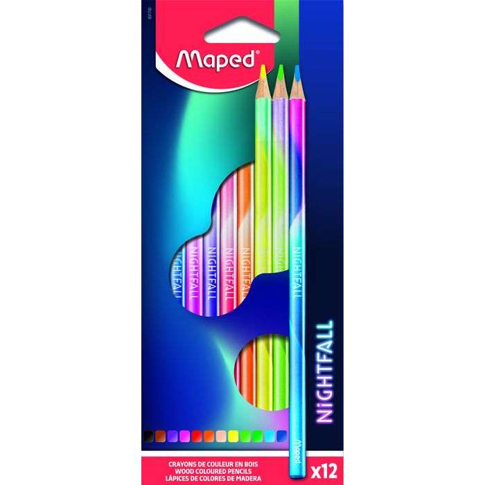 Комплект 12 цветни молива "Nightfall", Maped - eMAG.bg