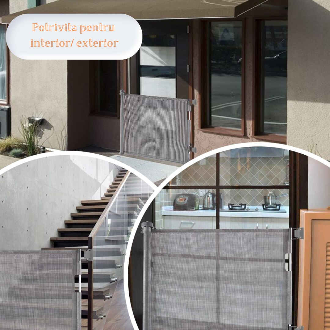 Poarta de siguranta retractabila, dimensiune ajustabila pana la 150cm ...