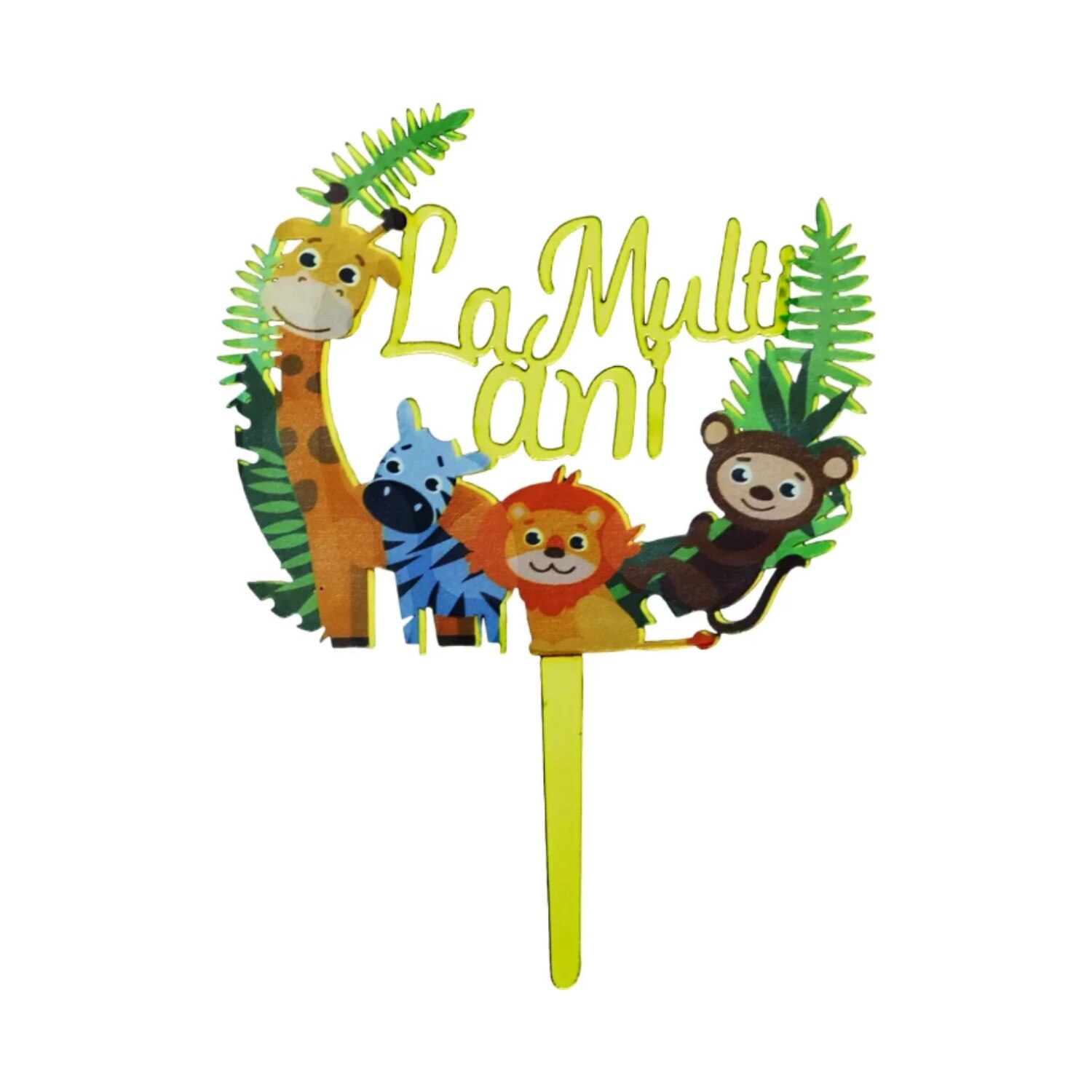 Decoratiune Topper Tort La Multi Ani 10 x 14 cm, It's Party Time ...