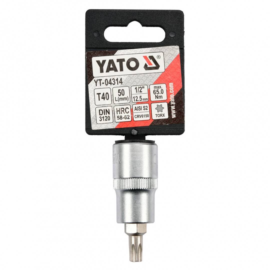 Bit Torx T40 adapterrel 1/2", 55mm, Cr-V, Yato YT-04314 - eMAG.hu